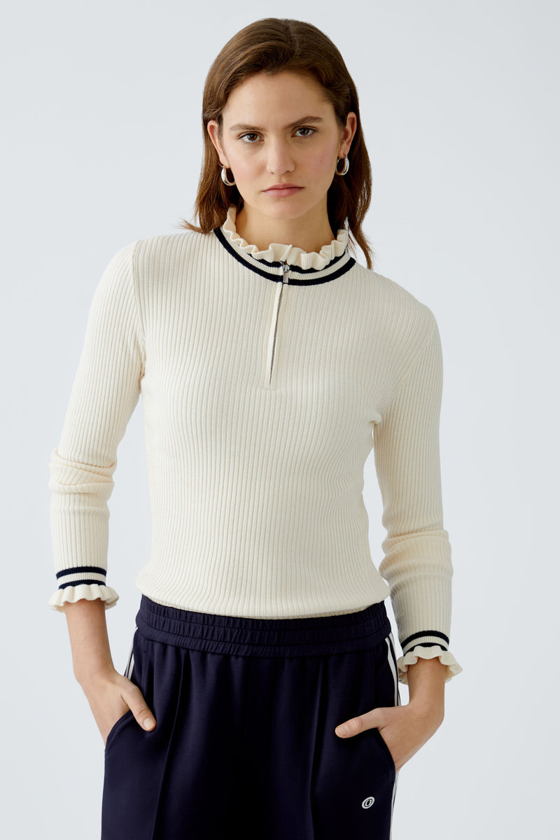 Frill neck Sweater - Off White – Jenny's Boutique