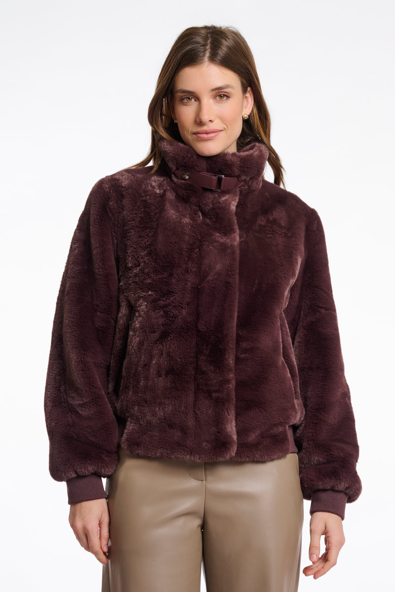 Short Faux Fur Jacket - Chocolate Bean – Jenny's Boutique