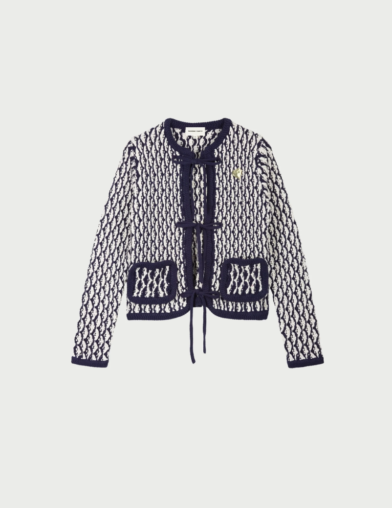 Balou Cardigan - White and Navy – Jenny's Boutique