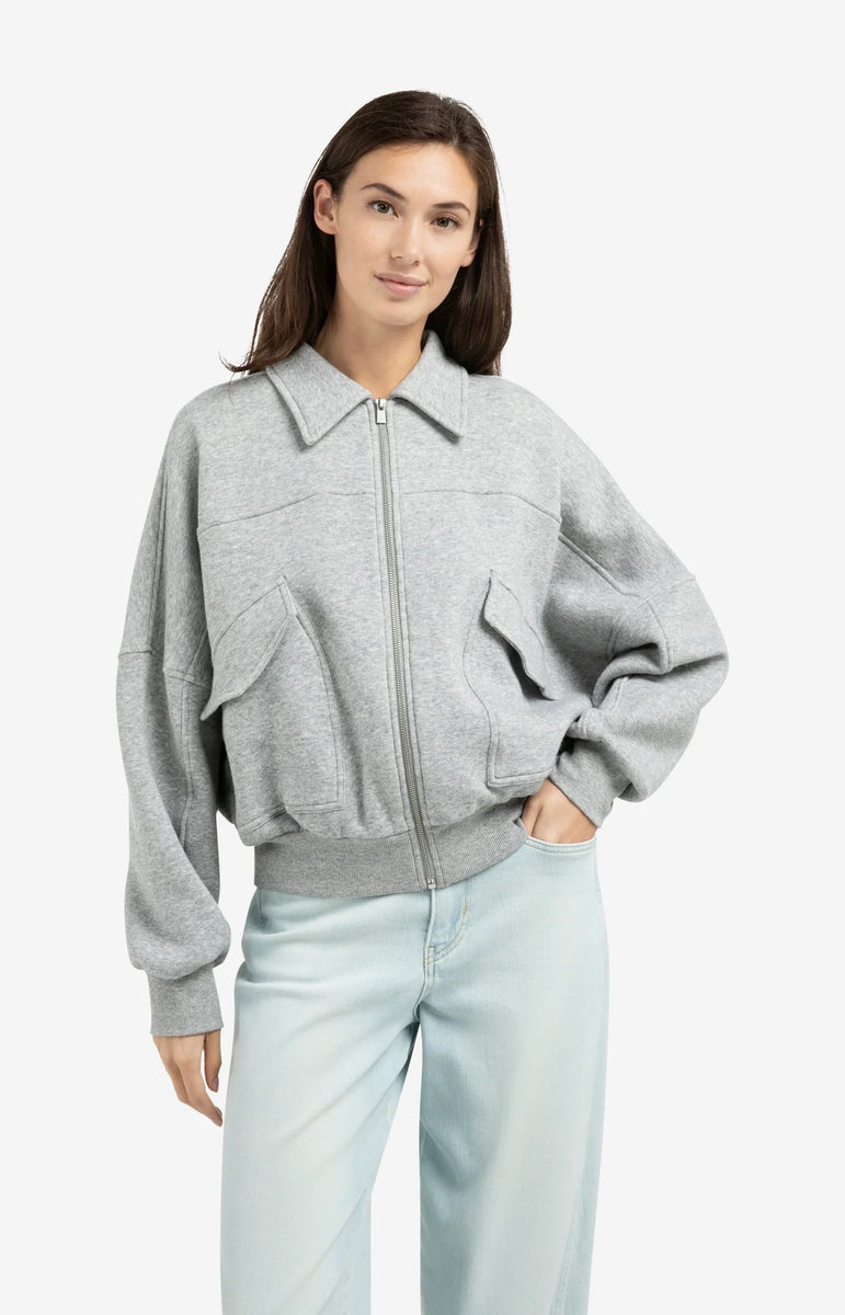 Jacket with Patch Pockets - Iron – Jenny's Boutique